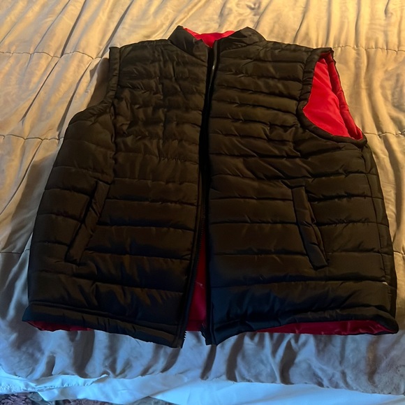 Carbon | Jackets & Coats | Carbon Zip Up Vest Red And Black | Poshmark